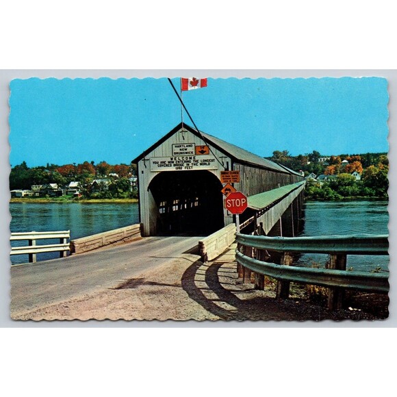 Art | Postcard Canada Hartland New Brunswick Longest Covered Bridge In ...